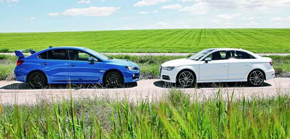 Ukuthelekisa i-Audi S3 Sedan vs. Subaru WRX STI