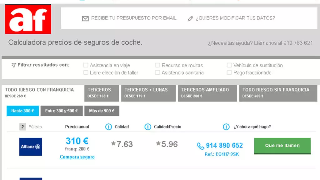 Autofácil Insurance Comparator