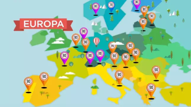 Yees duab: 90 km / h txwv ntawm txoj kev thib ob, nyob rau hauv txoj kab nrog rau cov teb chaws Europe