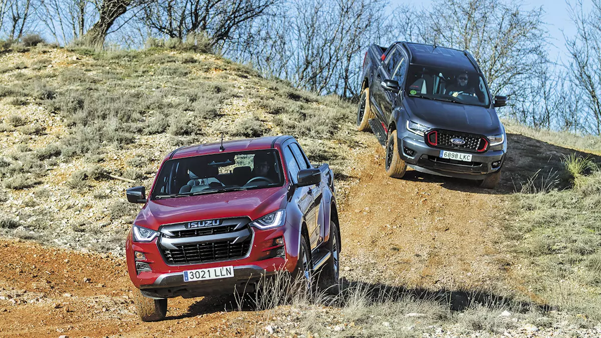 Konparezon Ford Ranger vs. Isuzu D-Max 2021: altènativ solid