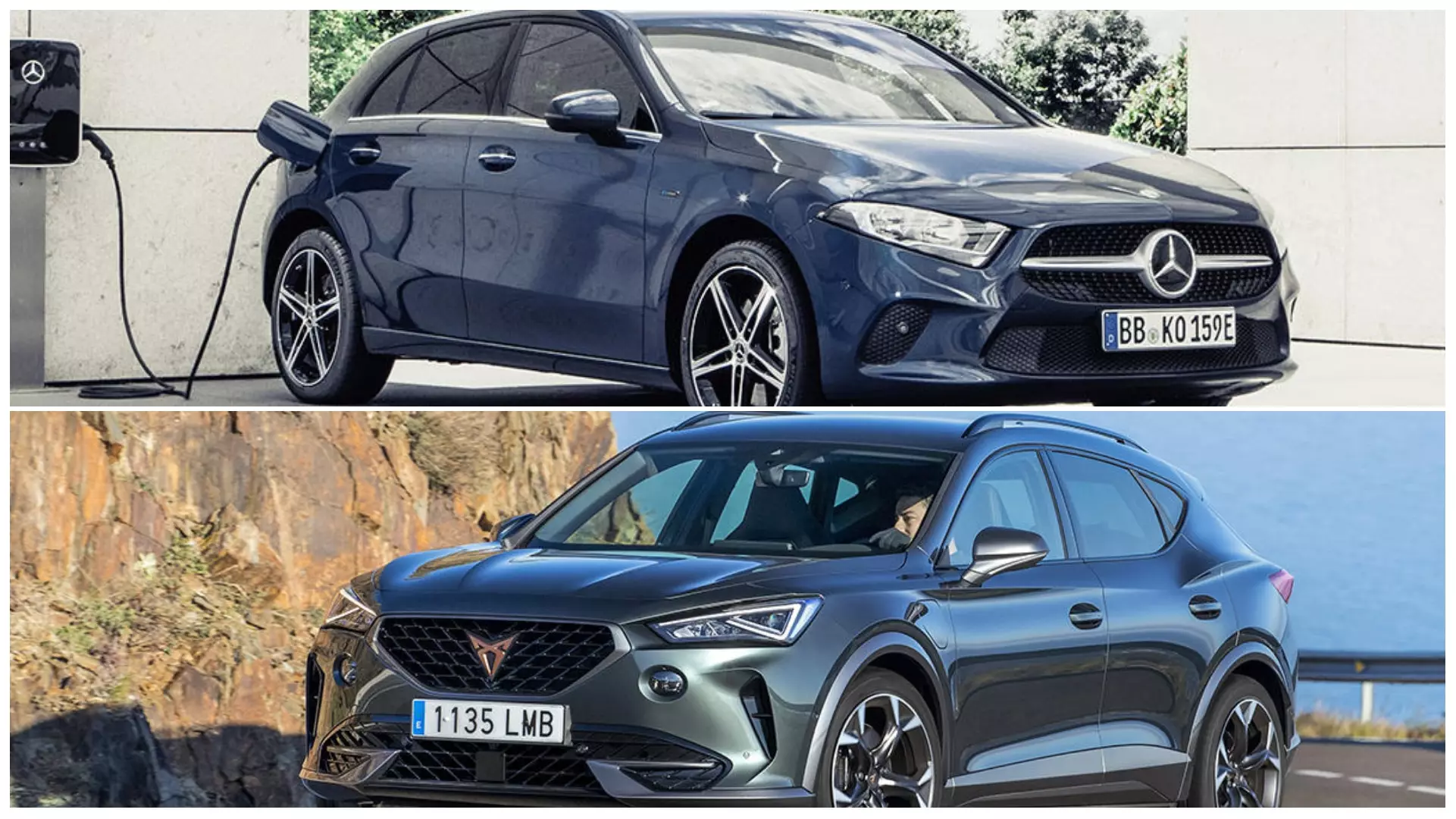 Kian aldonan hibridan aŭton mi aĉetas, Mercedes A 250 kaj AMG aŭ Cupra Formentor?