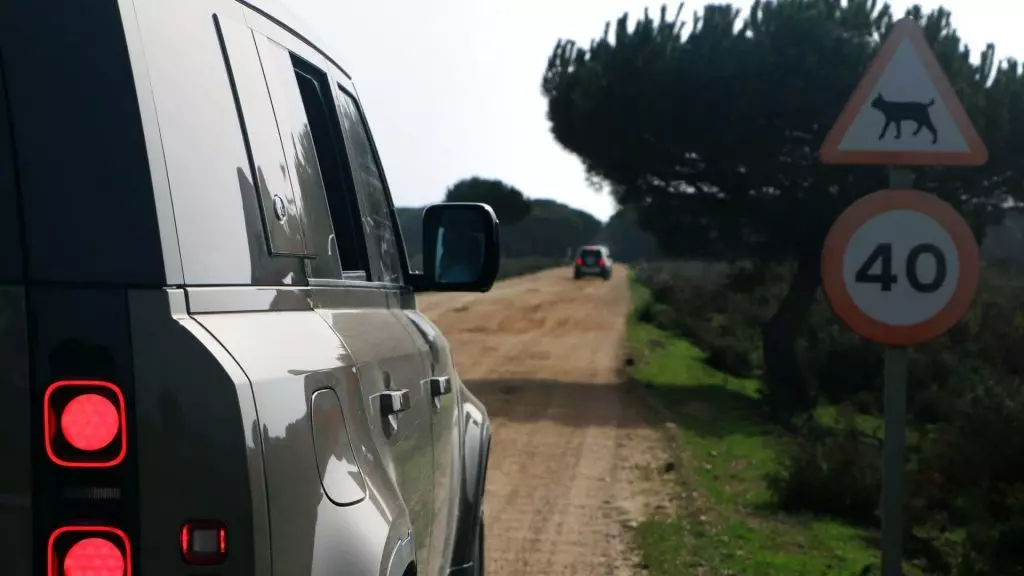 Doñana'daki Land Rover Defender