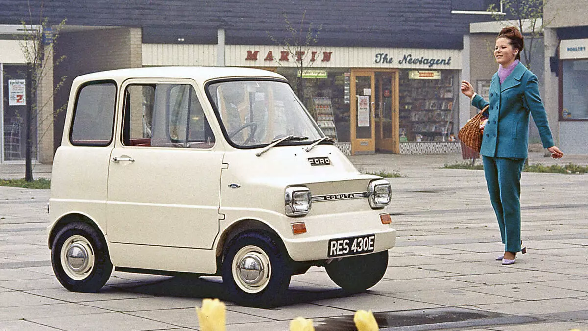 Leutik, kalayan fokus urban sareng opat korsi, Ford Comuta dilahirkeun taun 60an bakal sami sareng pinter ayeuna.