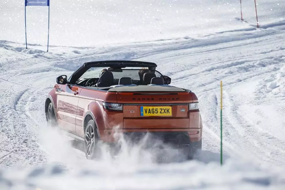 range rover evoque kabriolet śnieg śnieg