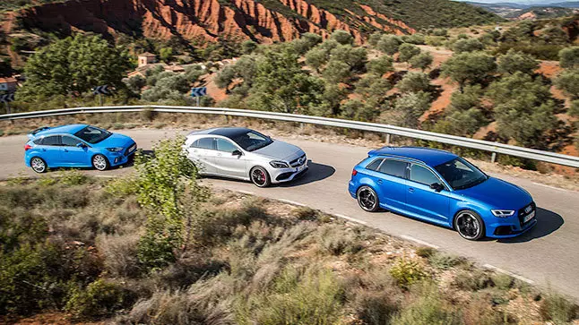 Papiso: Audi RS 3 vs Ford Focus RS vs Mercedes-AMG A 45