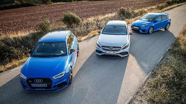 Sammenligning: Audi RS 3 vs Ford Focus RS vs Mercedes-AMG A 45